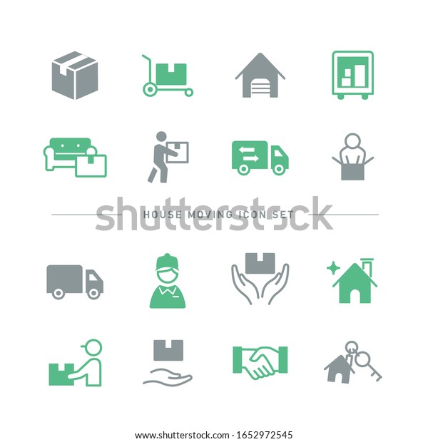 Simple House Moving Icon Set Stock Vector (Royalty Free) 1652972545 ...