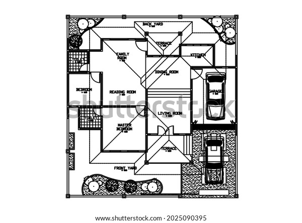Simple House Plan Design Residence Stock Vector (Royalty Free ...