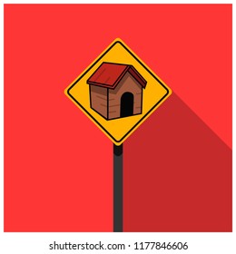 Simple House Road Sign Vector Illustration Stock Vector (Royalty Free ...