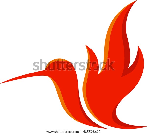 Simple Hummingbird Flying Fire Shape Vector Stock Vector (Royalty Free ...