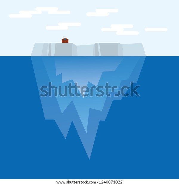 Simple Iceberg Illustration 2d Iceland Little Stock Vector (Royalty ...