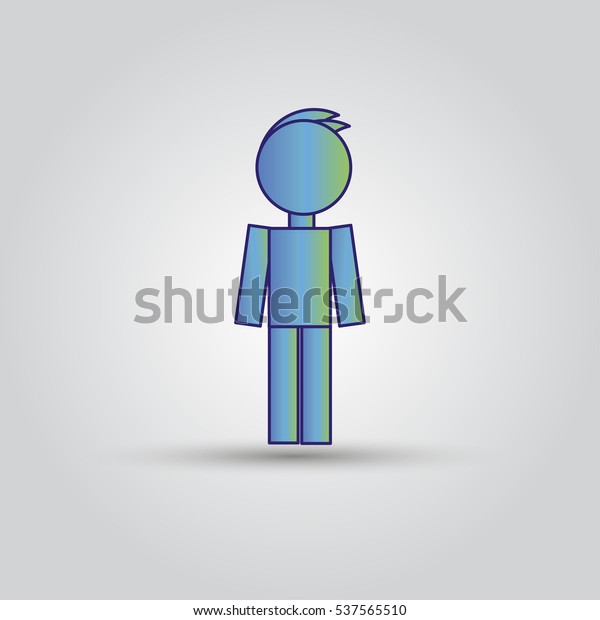 Simple Icon Blue Stick Figure Man Stock Vector (Royalty Free) 537565510 ...