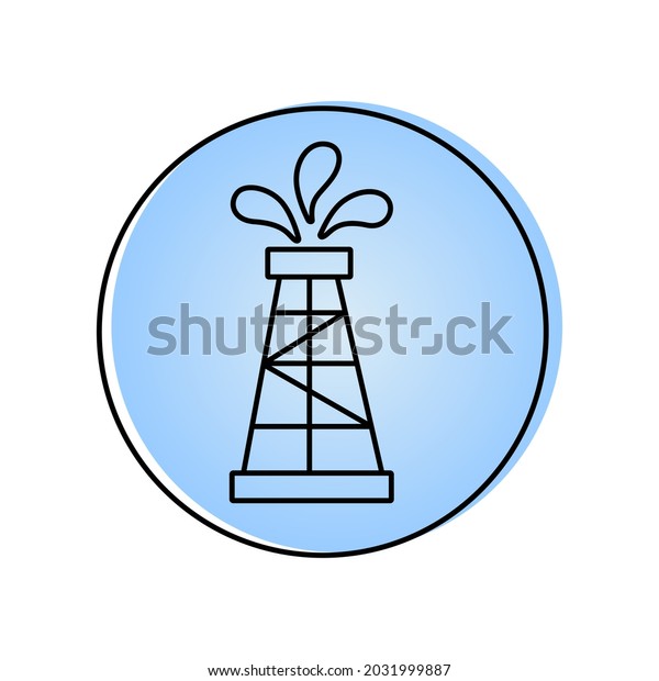 Simple Icon Oil Rig Installation Blue Stock Vector (Royalty Free ...
