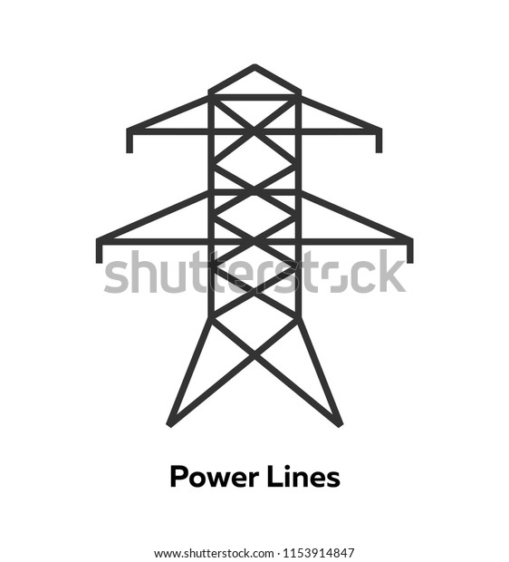 Simple Icon Power Line Outline Style Stock Vector (Royalty Free) 1153914847