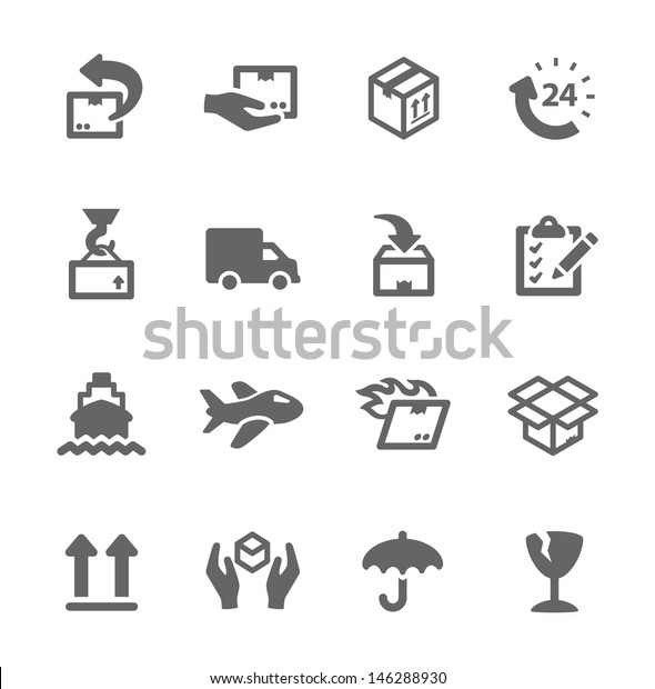 Simple Icon Set Related Shipping Logistics Stock Vector (Royalty Free ...