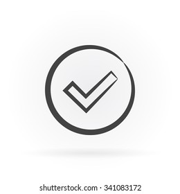 Simple Icon Tick Circle Shadow Stock Vector (Royalty Free) 341083172 ...