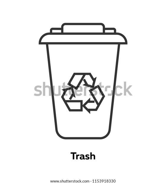 Simple Icon Trash Outline Style On Stock Vector (Royalty Free ...