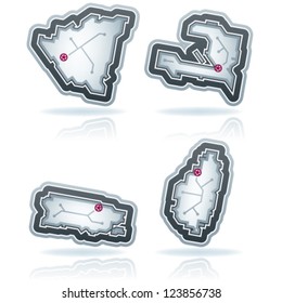 Simple Iconic Design Countries World Left: vector de stock (libre de ...