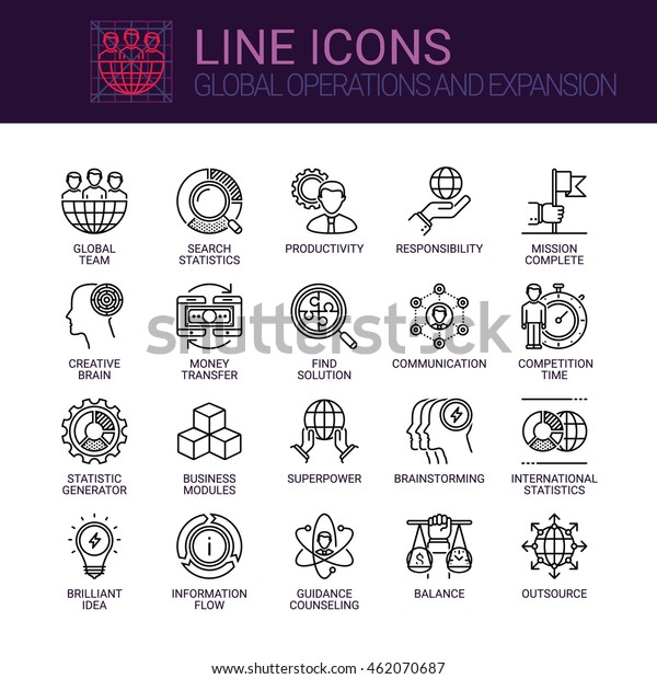 Simple Icons Set Global Operations Expansion Stock Vector (Royalty Free ...