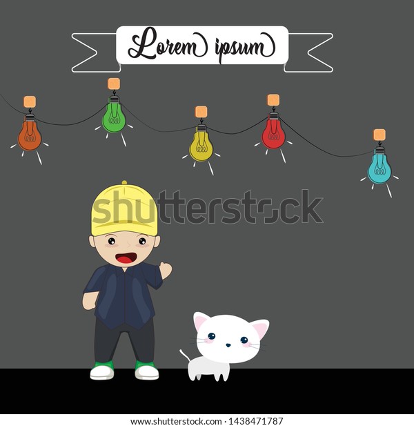 Simple Illustration Design Cute Boy Cute Stock Vector (Royalty Free ...