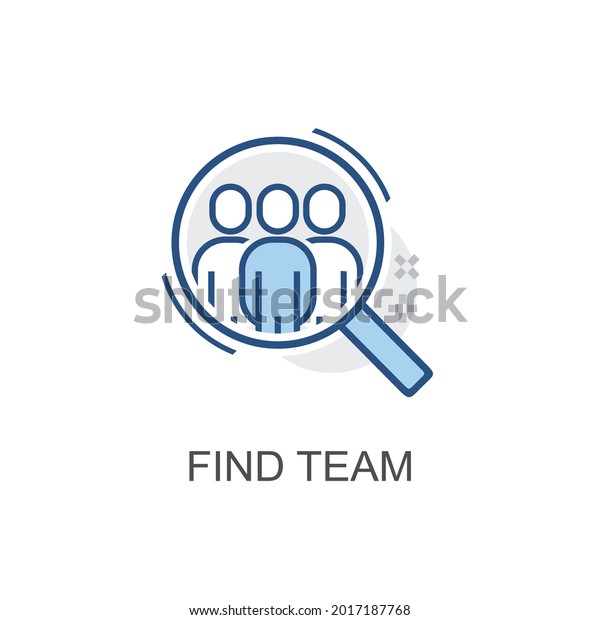 Simple Illustration Find Team Icon Blue Stock Vector (Royalty Free ...