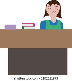 Simple Illustration Library Counter Stock Vector (Royalty Free ...