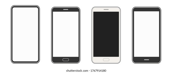 Simple Illustration Smartphone Vector Illustration Set Stock Vector ...