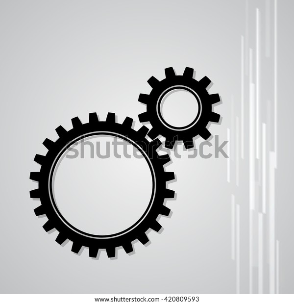 Simple Illustration Two Gear Wheels Grey Stock Vector (Royalty Free ...