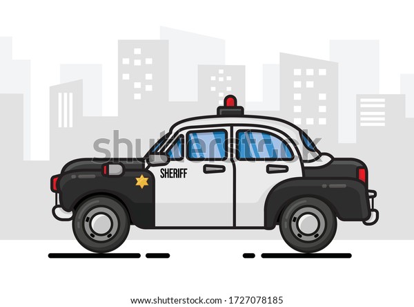 Simple Illustrations Ancient Sheriff Car Vectors Stock Vector (Royalty ...