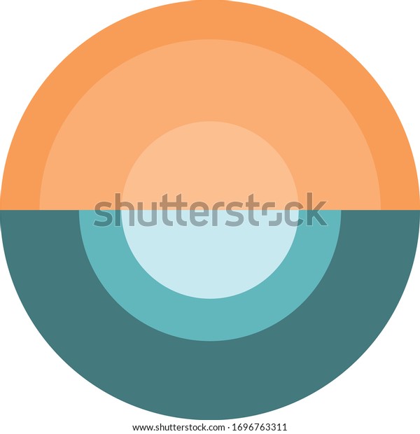 Simple Image Sun Sunset Dawn Shapes Stock Vector (Royalty Free ...