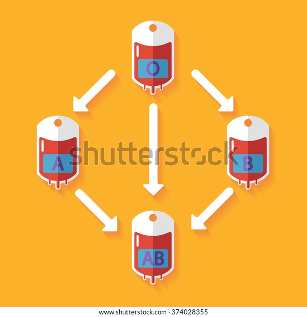 Simple Infographic Diagram Blood Type Compatibility Stock Vector ...