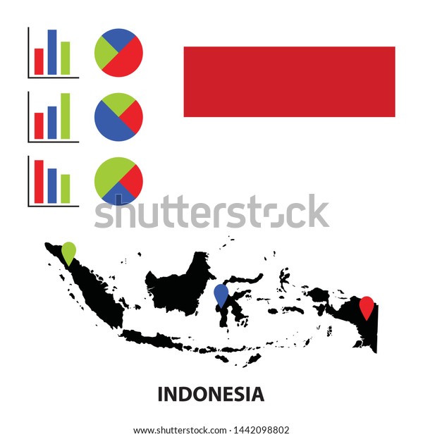Simple Infographic Indonesia Map Flag Using: vector de stock (libre de ...