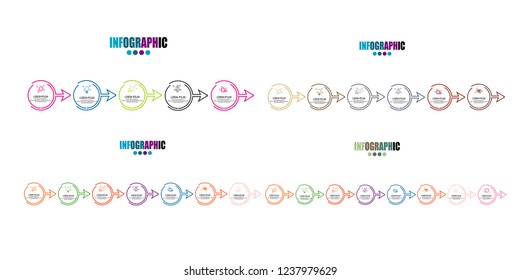 Vektor Stok Simple Infographic Timeline Circle Arrow Design (Tanpa ...