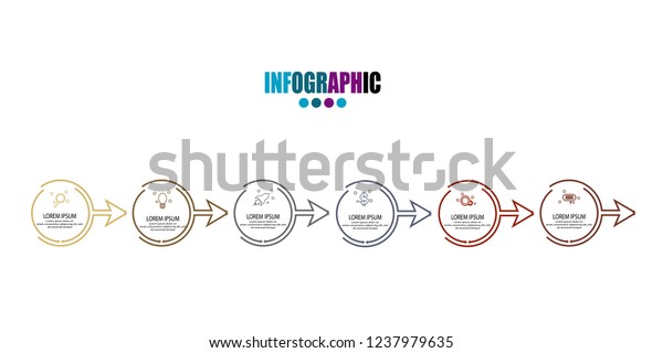 Simple Infographic Timeline Circle Arrow Design Stock Vector (Royalty ...