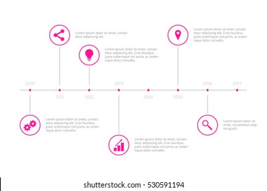 Simple Infographic Timeline Deep Pink Stock Vector (Royalty Free ...