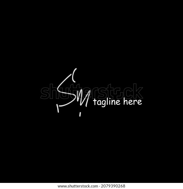 Simple Initial Sm Tag Handwriting Logo Stock Vector (Royalty Free ...