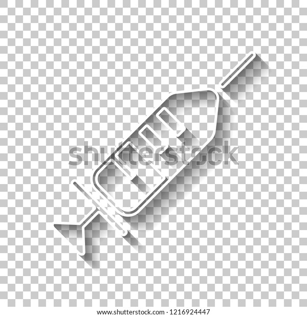 Simple Injector Icon White Outline Sign: vector de stock (libre de ...
