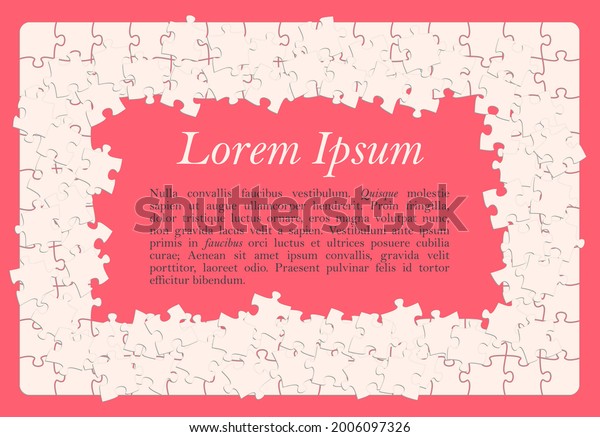 Simple Jigsaw Puzzle Template Sides Completed Stock Vector (Royalty ...