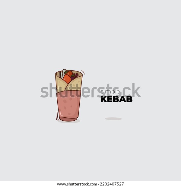 Simple Kebab Template Line Art Design Stock Vector (Royalty Free ...
