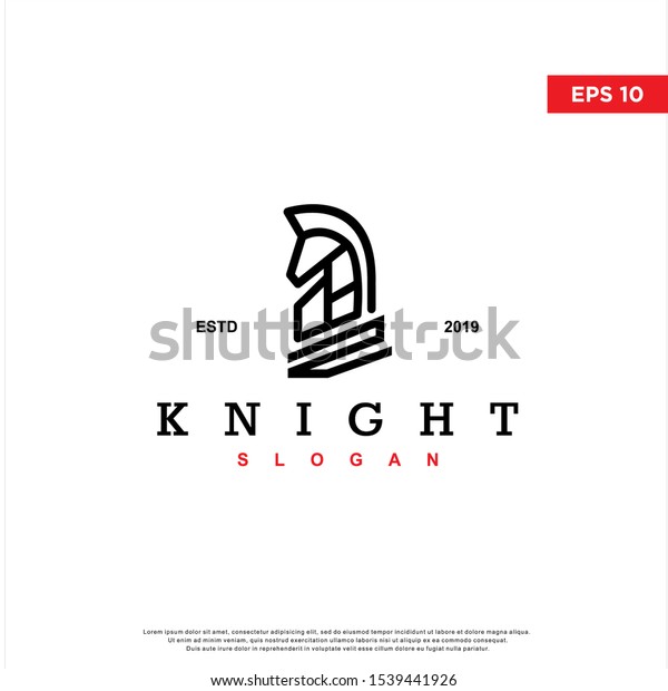 Simple Knight Logo Geometric Icon Modern Stock Vector (Royalty Free ...
