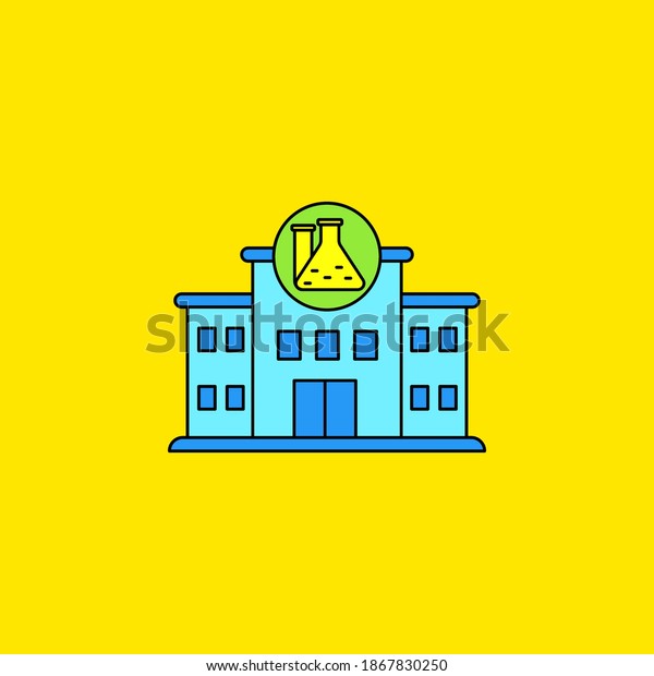 Simple Laboratory Building Vector Illustration Isolated Stock Vector ...