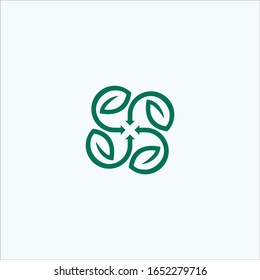 Simple Leaf Circle Green Natural Vector Stock Vector (Royalty Free ...