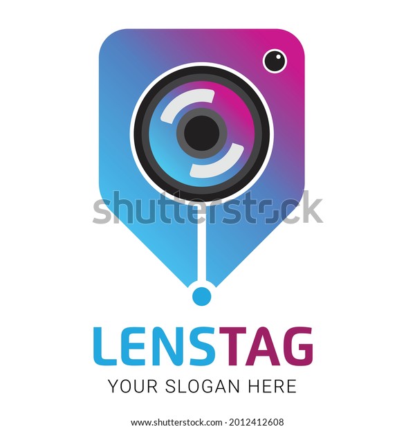 Simple Lens Pin Map White Background Stock Vector (Royalty Free ...