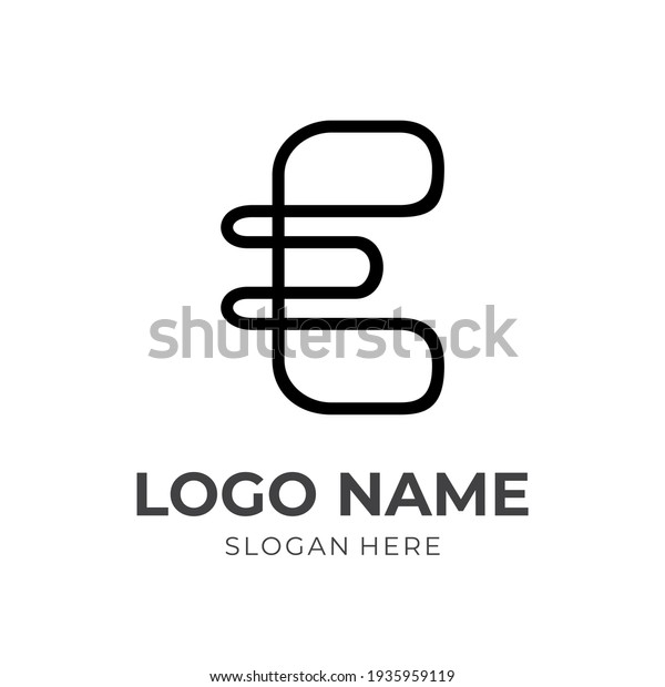 Simple Letter E Logo Design Flat Stock Vector (Royalty Free) 1935959119 ...