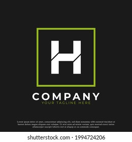 Simple Letter H Inside Square Modern Stock Vector (Royalty Free ...