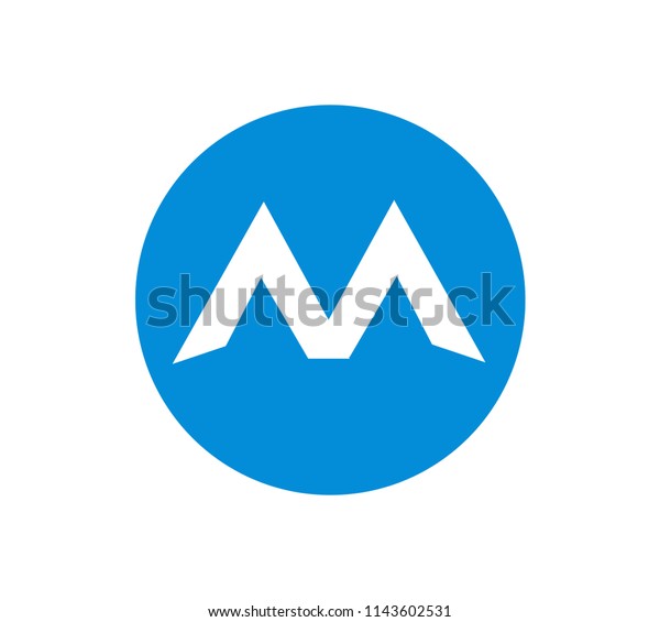 Simple Letter M Circle Stock Vector (Royalty Free) 1143602531 ...