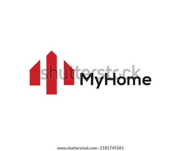 Simple Letter M Home Logo Design Stock Vector (Royalty Free) 2185749281 ...