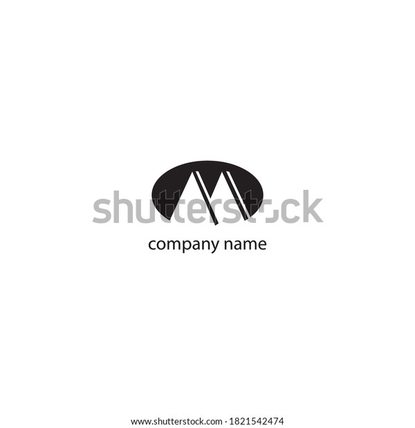 Simple Letter M Logo Illustration Black Stock Vector (Royalty Free ...