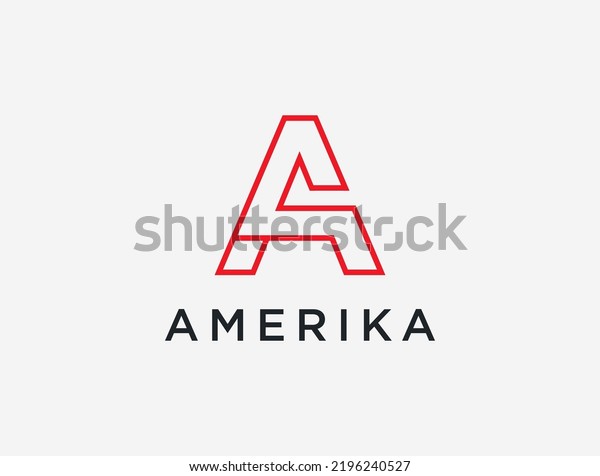 Simple Letter Outline Logo Design Template Stock Vector (Royalty Free ...