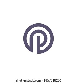 Simple Letter P Stripe Circle Geometric Stock Vector (Royalty Free ...