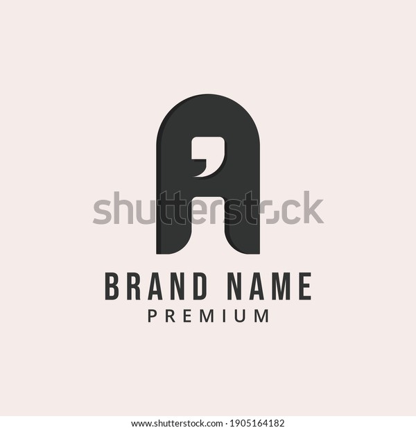 Simple Letter Quote Logo Vector Template Stock Vector (Royalty Free ...