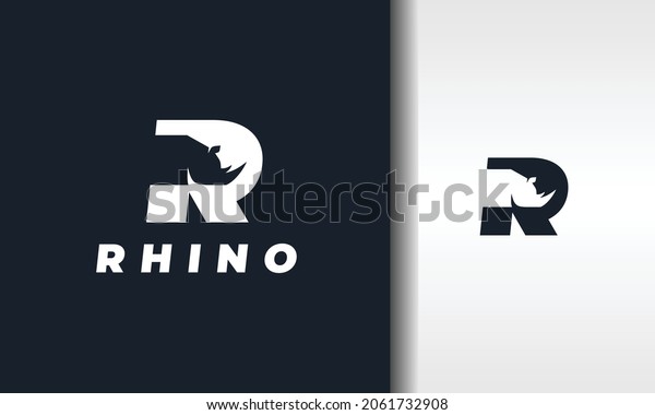 Simple Letter R Rhino Logo Stock Vector (Royalty Free) 2061732908 ...