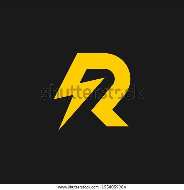 Simple Letter R Thunder Logo Stock Vector (Royalty Free) 1554059984 ...