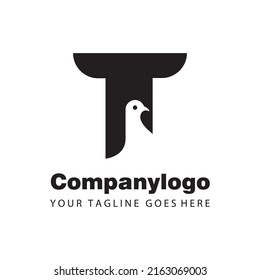 Simple Letter T Bird Monogram Logo Stock Vector (Royalty Free ...