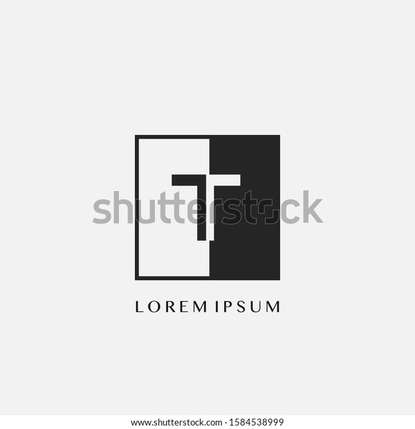 Simple Letter T Square Polygon Geometric: vetor stock (livre de ...