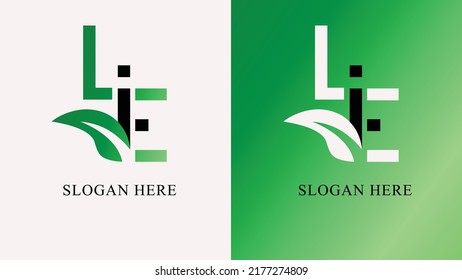 Simple Life Logo Company Leaf Two Stock Vector (Royalty Free ...