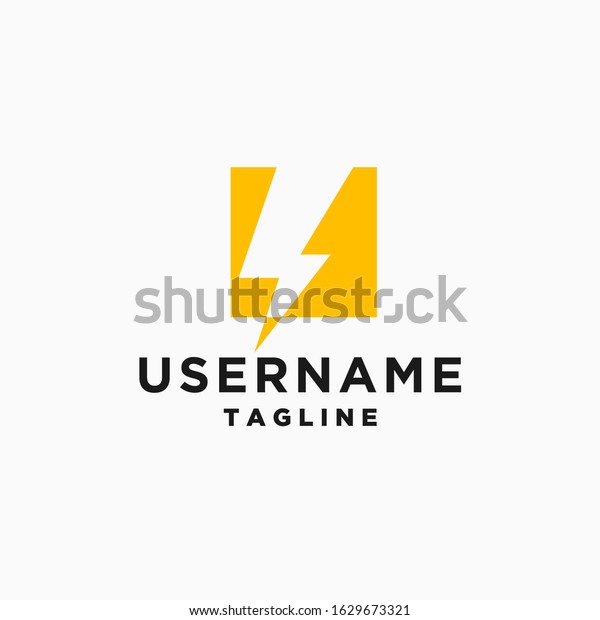 Simple Lightning Logo Design Inspiration Electricity Stock Vector ...