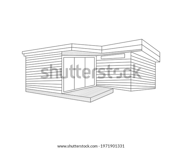 Simple Line Art Building Illustration Stock Vector (Royalty Free ...