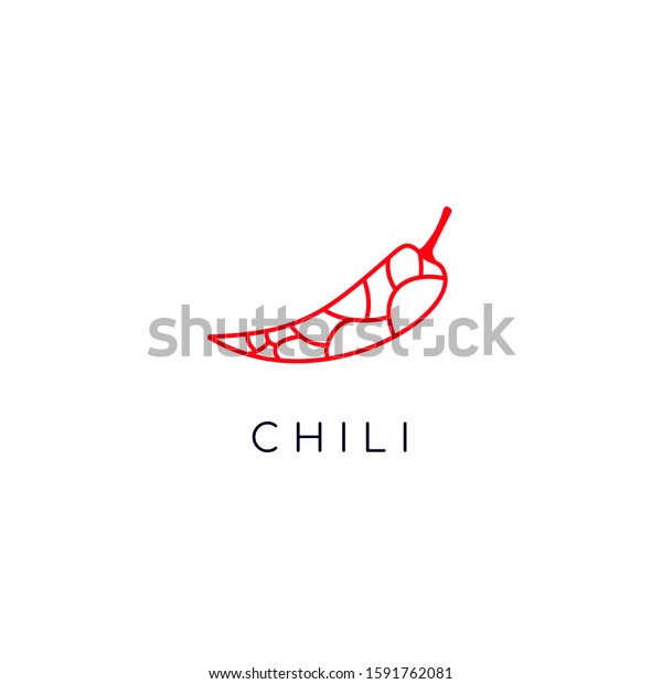Simple Line Art Chili Logo Design Stock Vector (Royalty Free ...