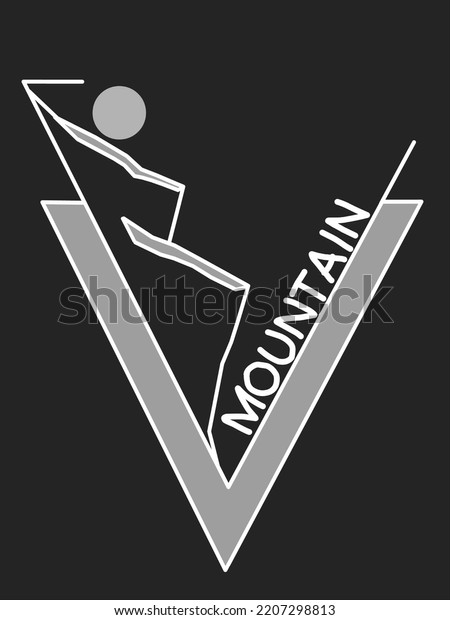 Simple Line Art Mountain Triangle Isolated Stock Vector (Royalty Free ...